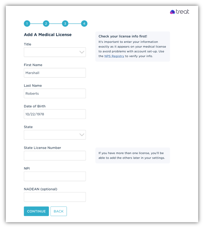 Treat - Getting Started Prescriber Onboarding
